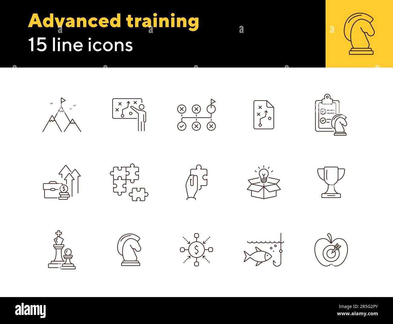 Advanced training icon set Stock Vector Image & Art - Alamy