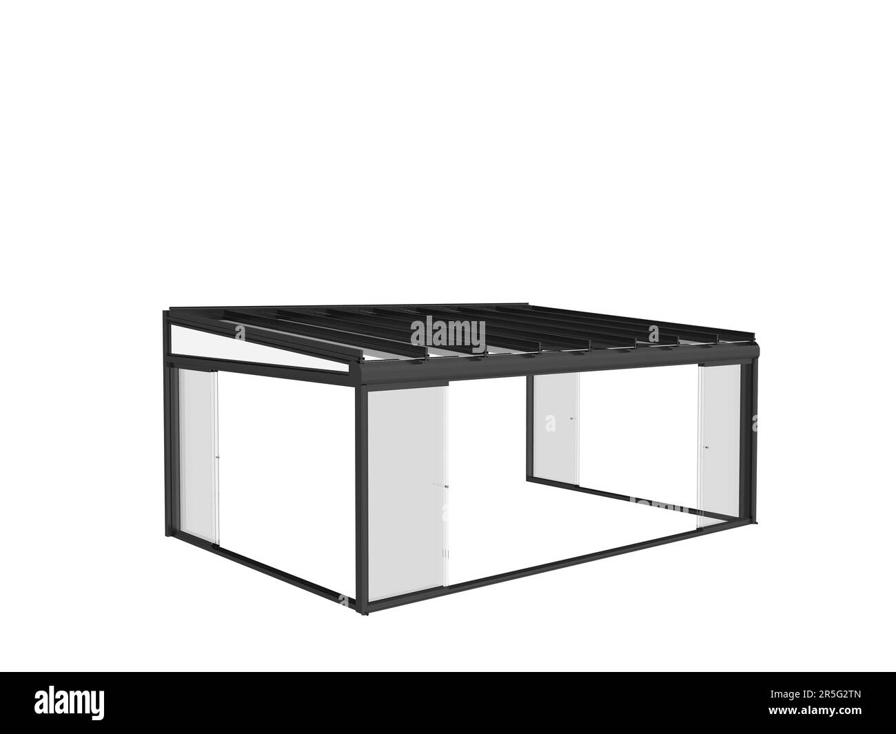 3d render sunroom pergola Stock Photo - Alamy