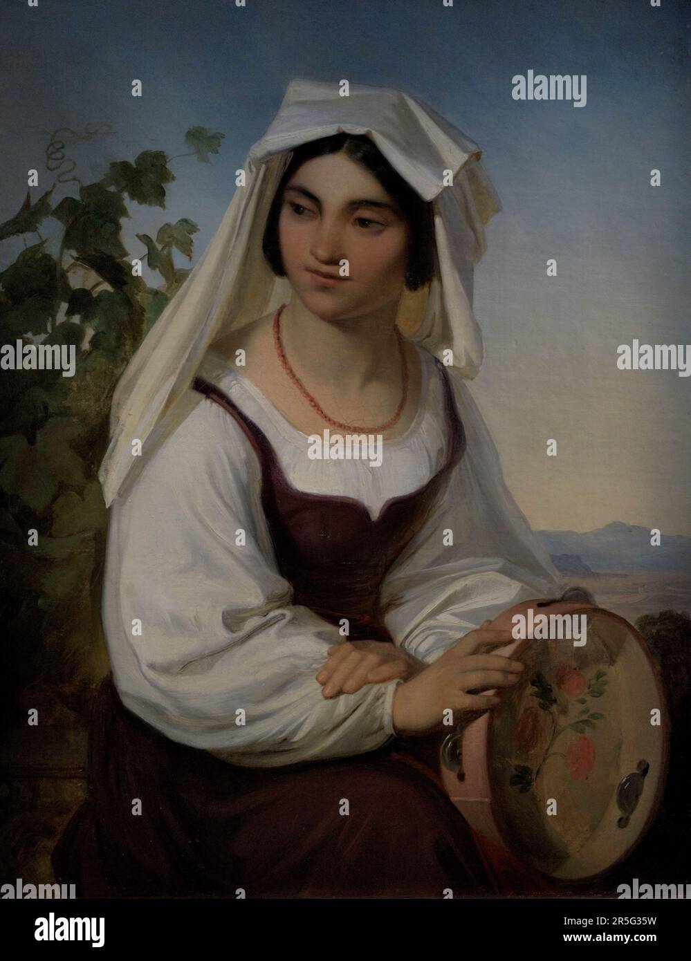 Alexander Heubel (1813-1847). Latvian painter. Italian Woman from ...