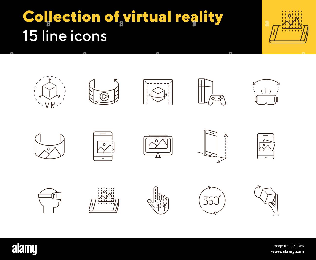 Collection of virtual reality icons Stock Vector Image & Art - Alamy