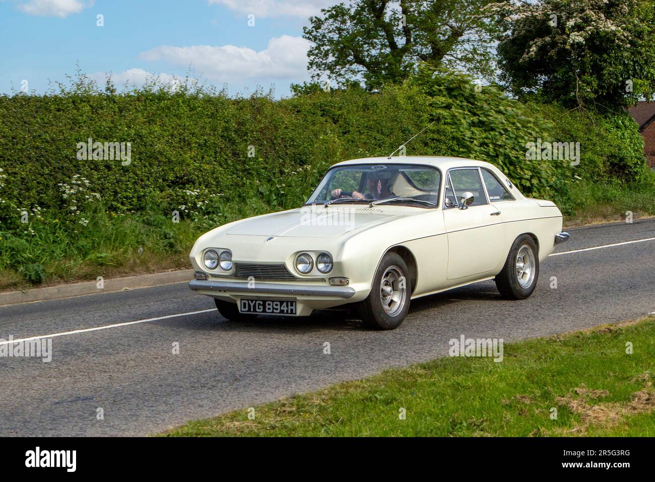 1970, 70s seventies White Reliant Classic vintage car, Yesteryear ...