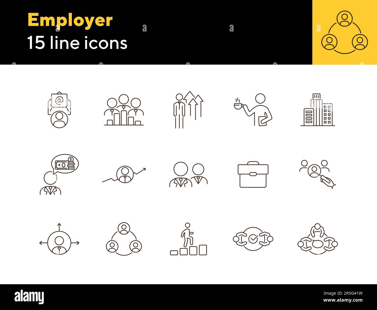 Employer line icon set Stock Vector Image & Art - Alamy