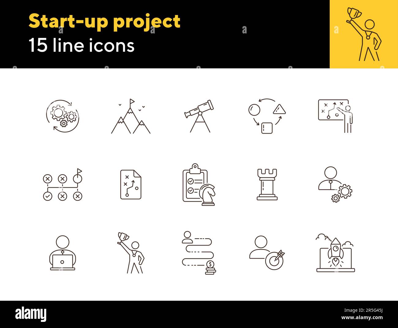 Start-up project icon set Stock Vector Image & Art - Alamy