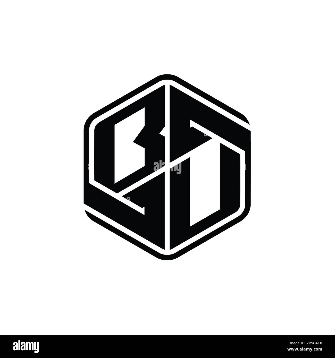 BU Letter Logo monogram hexagon shape with ornament abstract isolated ...