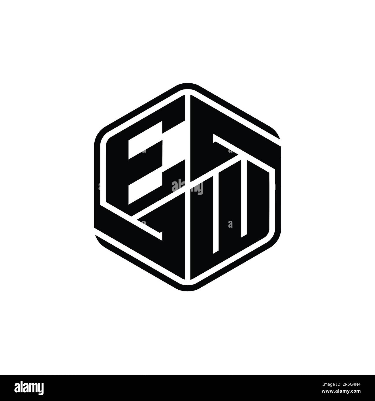 EW Letter Logo monogram hexagon shape with ornament abstract isolated ...