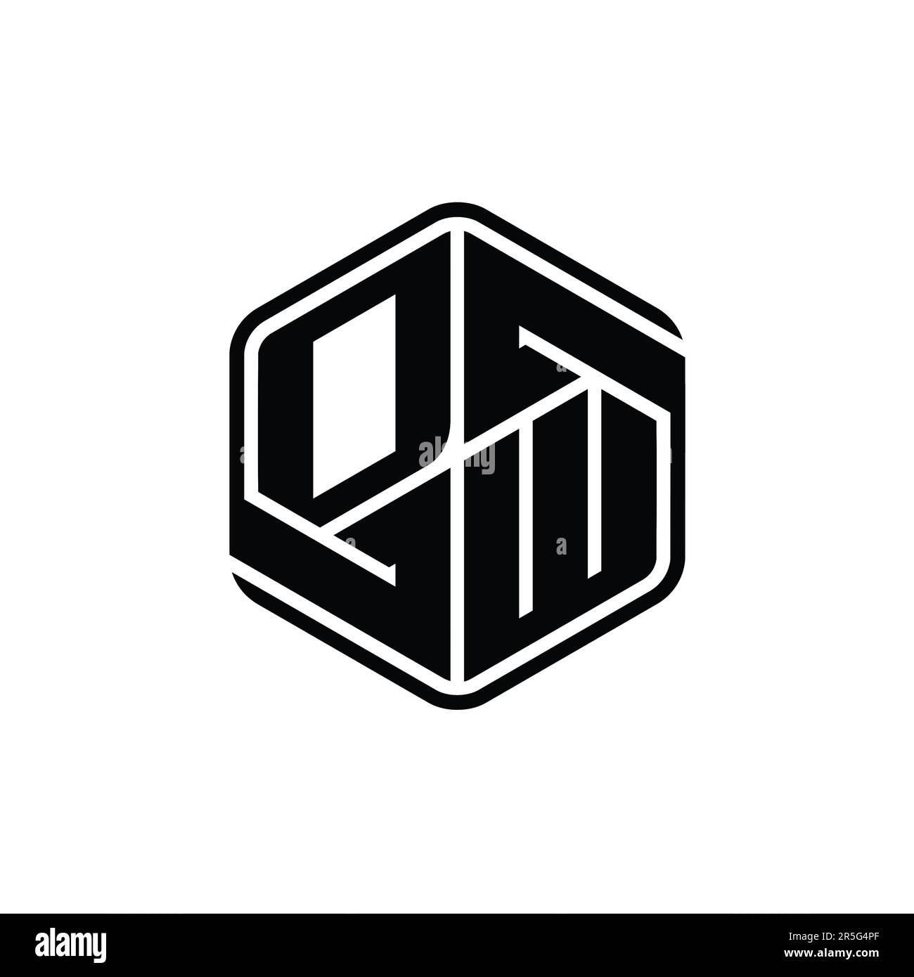 DW Letter Logo monogram hexagon shape with ornament abstract isolated ...