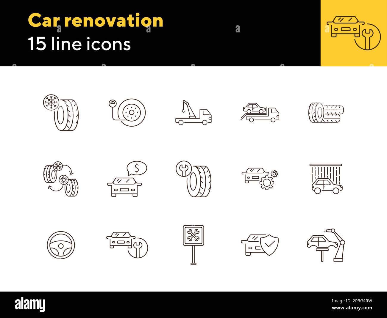 Car renovation line icons Stock Vector Image & Art - Alamy