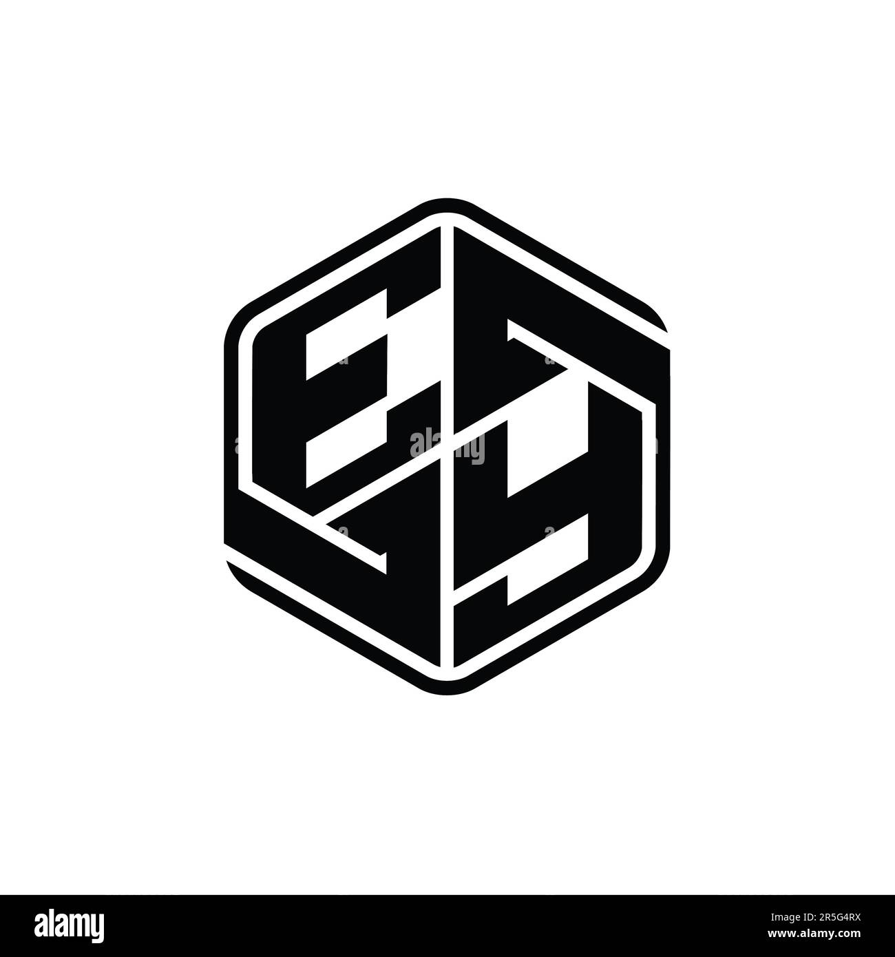 EY Letter Logo monogram hexagon shape with ornament abstract isolated ...