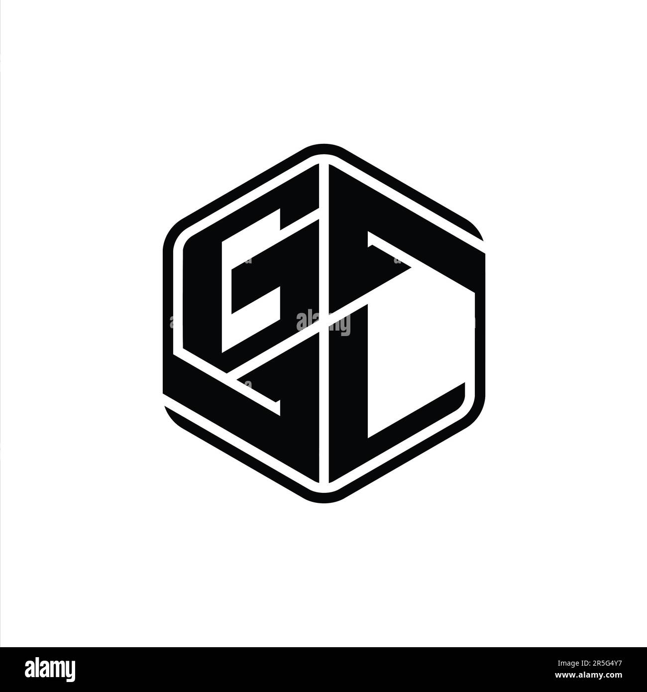 GL Letter Logo monogram hexagon shape with ornament abstract isolated outline design template ...