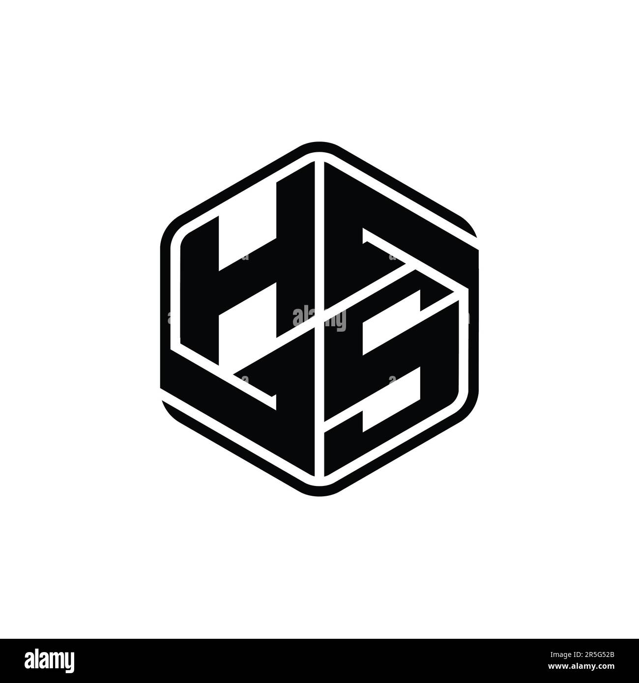 HS Letter Logo monogram hexagon shape with ornament abstract isolated ... HS Letter Logo monogram hexagon shape with ornament abstract isolated ...