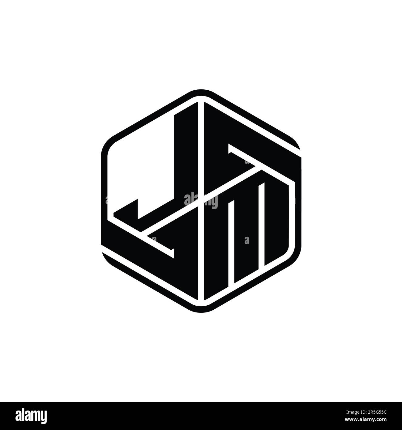 JM Letter Logo monogram hexagon shape with ornament abstract isolated ...