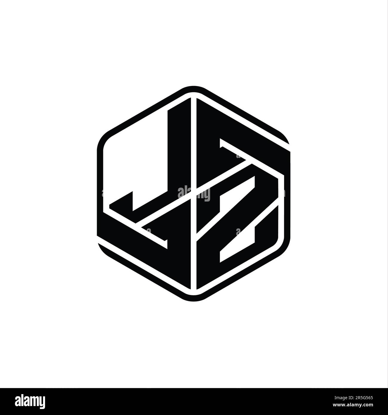 JZ Letter Logo monogram hexagon shape with ornament abstract isolated ... JZ Letter Logo monogram hexagon shape with ornament abstract isolated ...