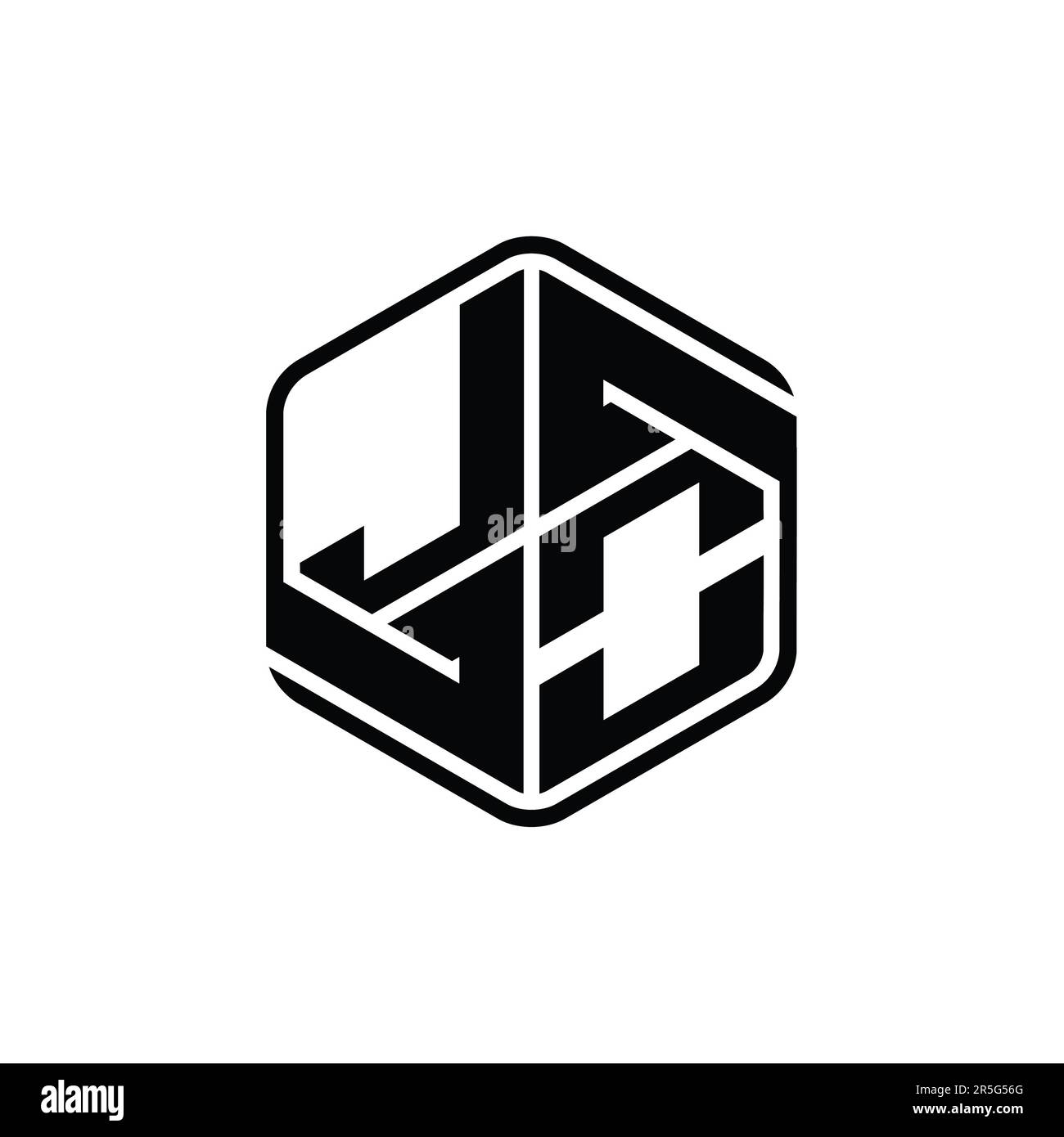 JO Letter Logo monogram hexagon shape with ornament abstract isolated ...