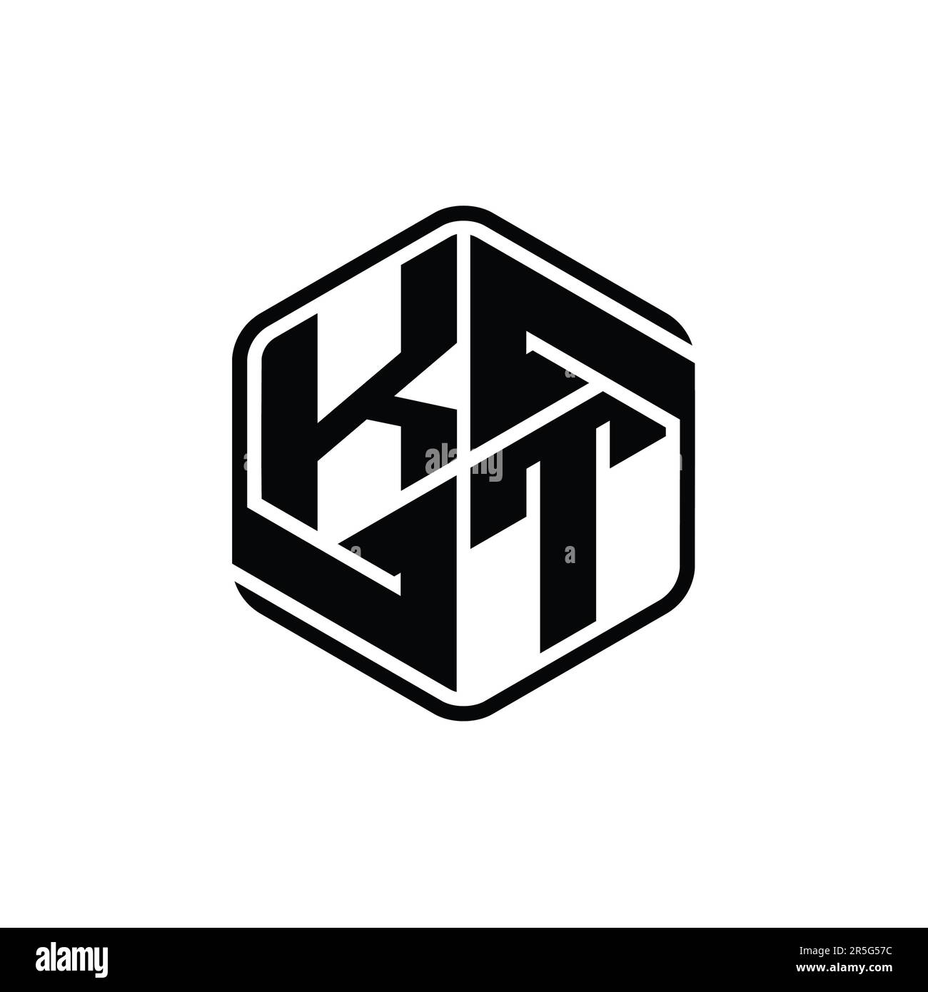 KT Letter Logo monogram hexagon shape with ornament abstract isolated ... KT Letter Logo monogram hexagon shape with ornament abstract isolated ...