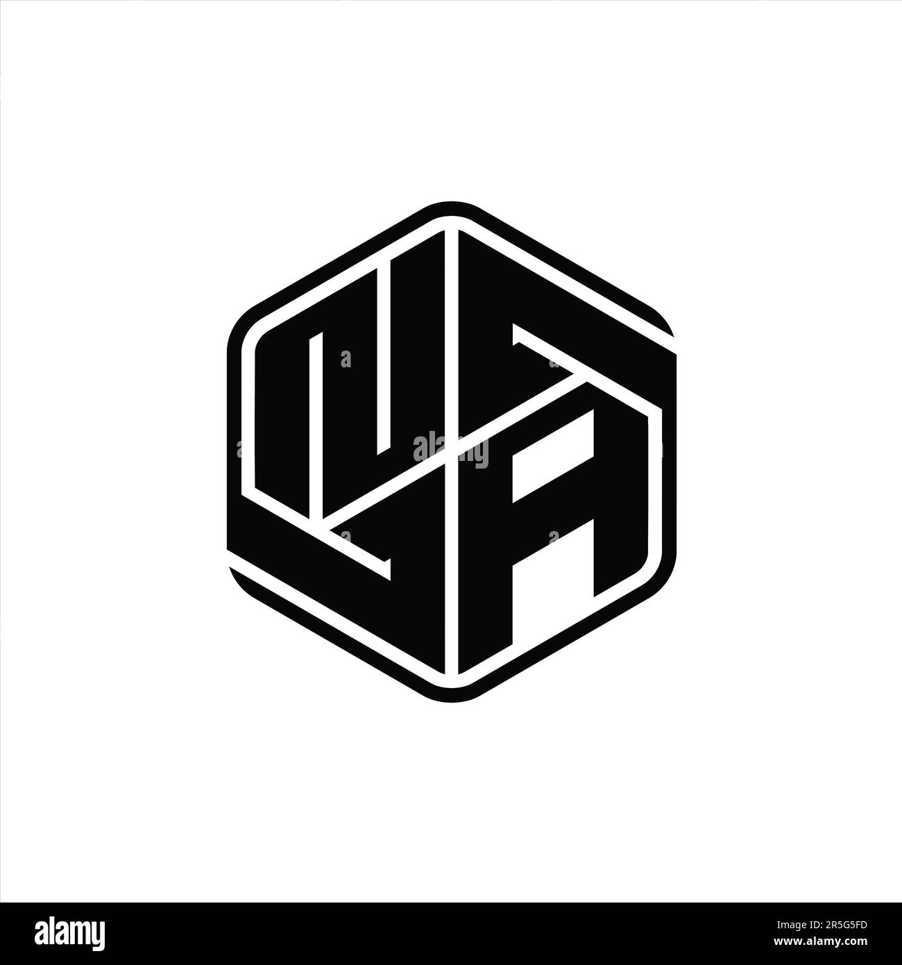 NA Letter Logo monogram hexagon shape with ornament abstract isolated ...