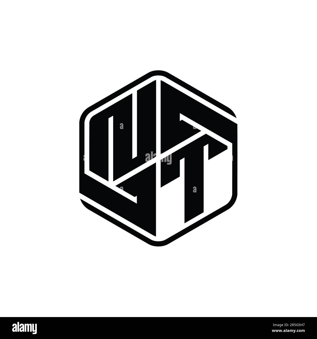 NT Letter Logo monogram hexagon shape with ornament abstract isolated ...
