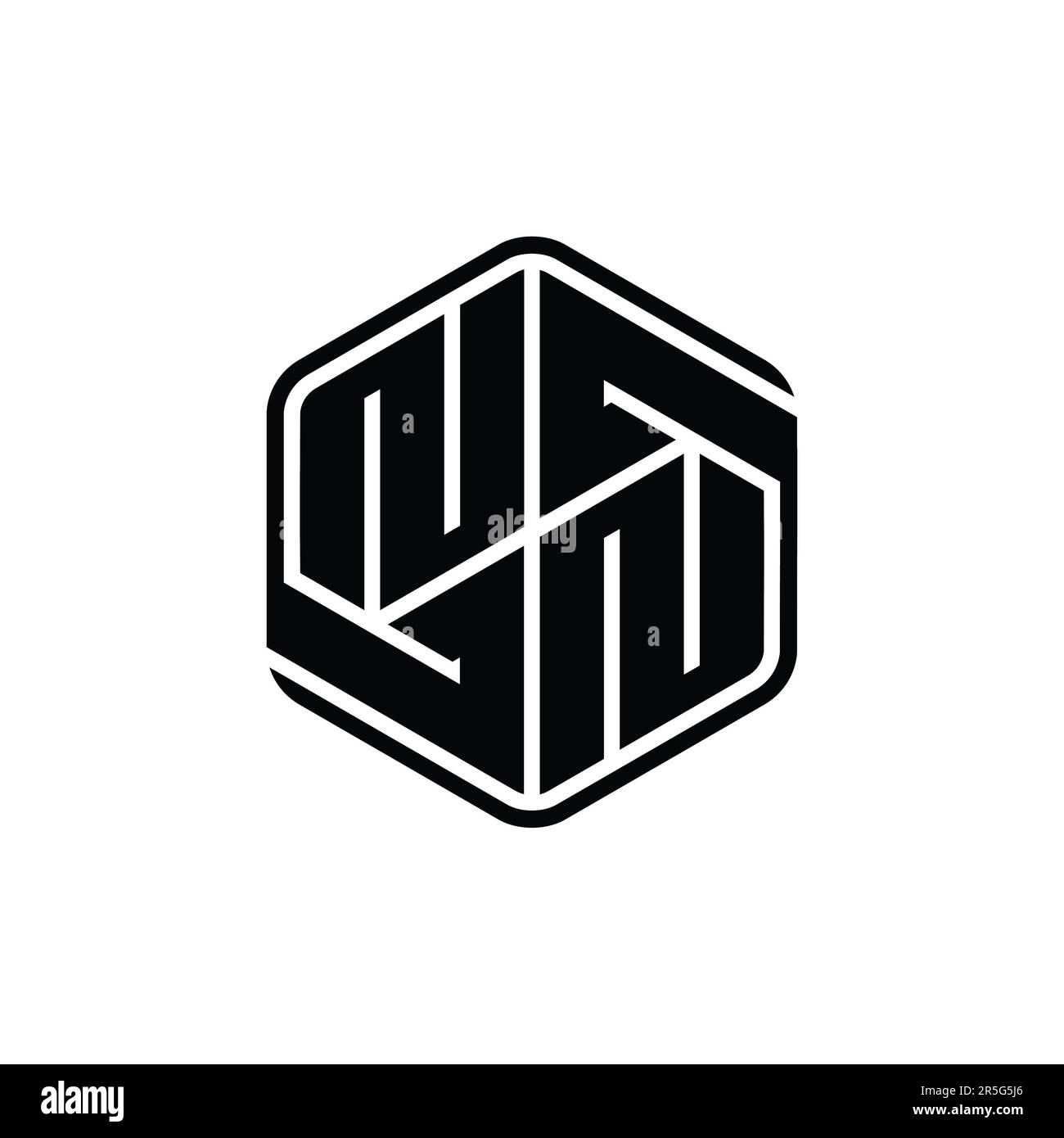 NN Letter Logo monogram hexagon shape with ornament abstract isolated outline design template ...