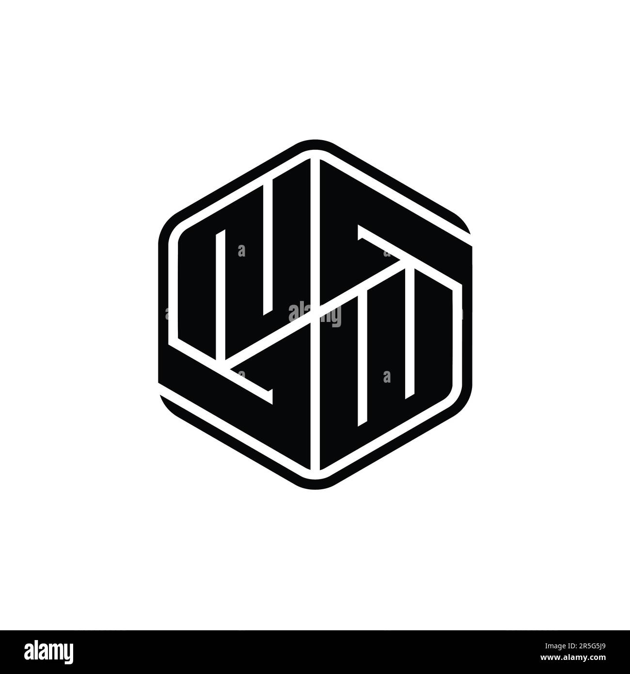 NW Letter Logo monogram hexagon shape with ornament abstract isolated outline design template ...