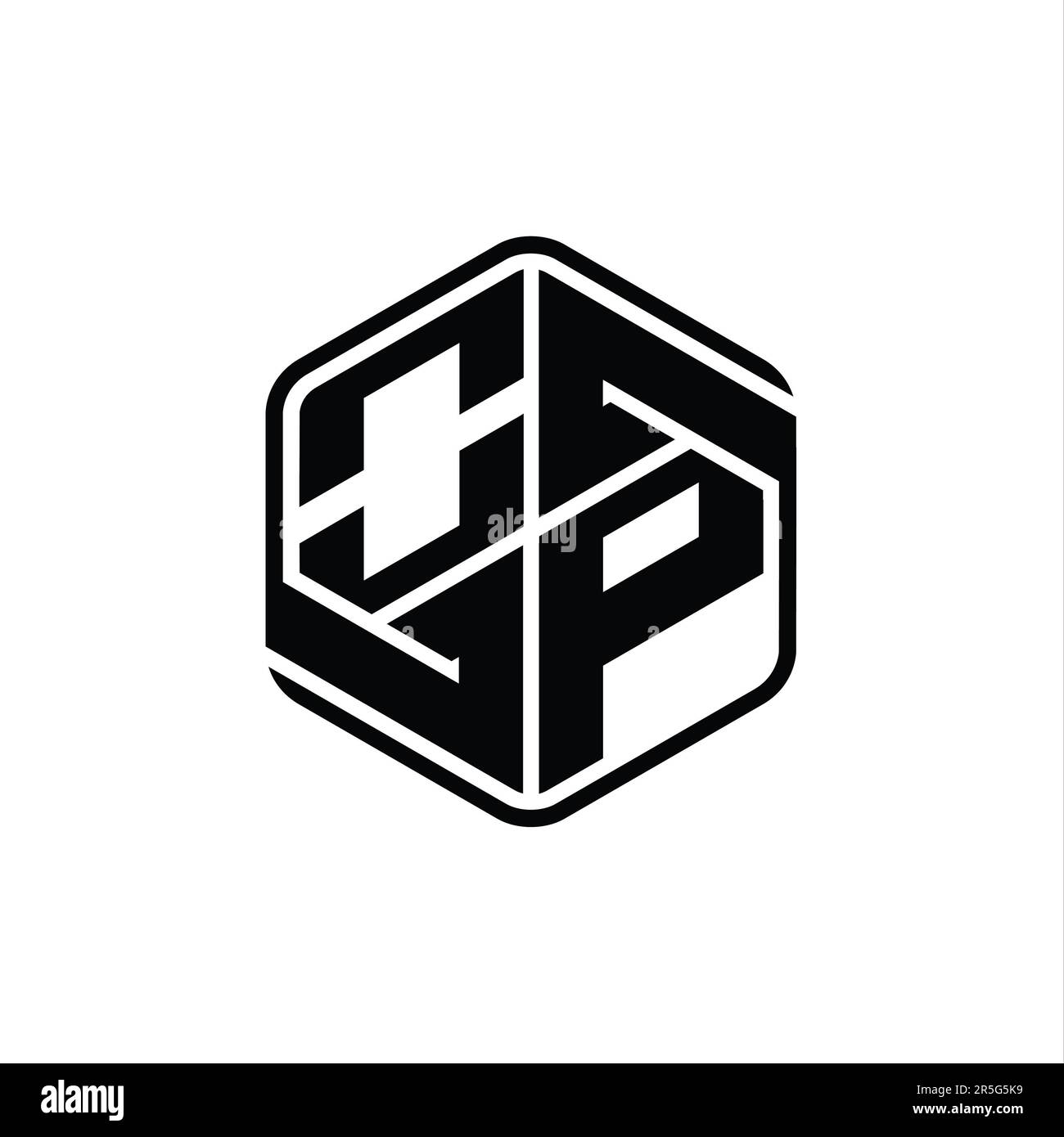 OP Letter Logo monogram hexagon shape with ornament abstract isolated ...