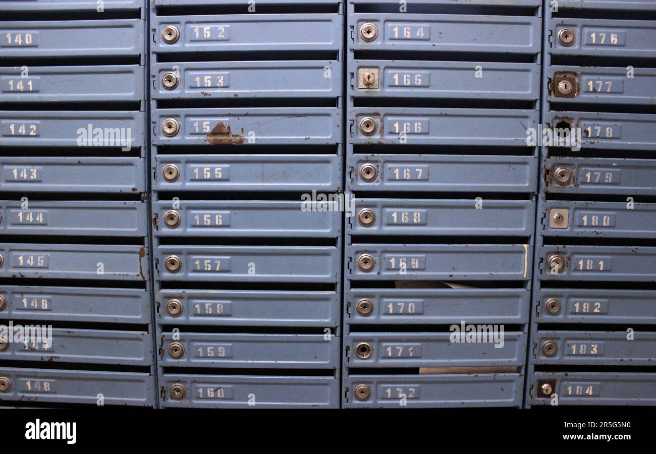 Mail post boxes in apartment hi-res stock photography and images - Alamy
