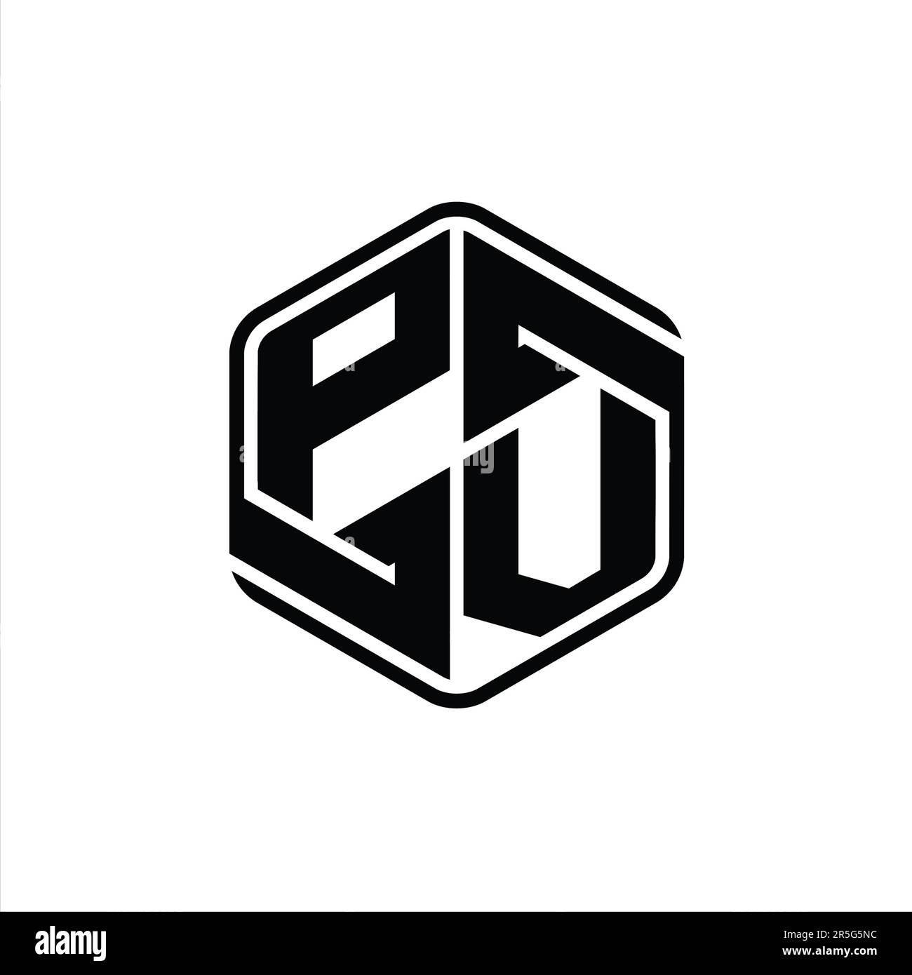 PV Letter Logo monogram hexagon shape with ornament abstract isolated outline design template ...