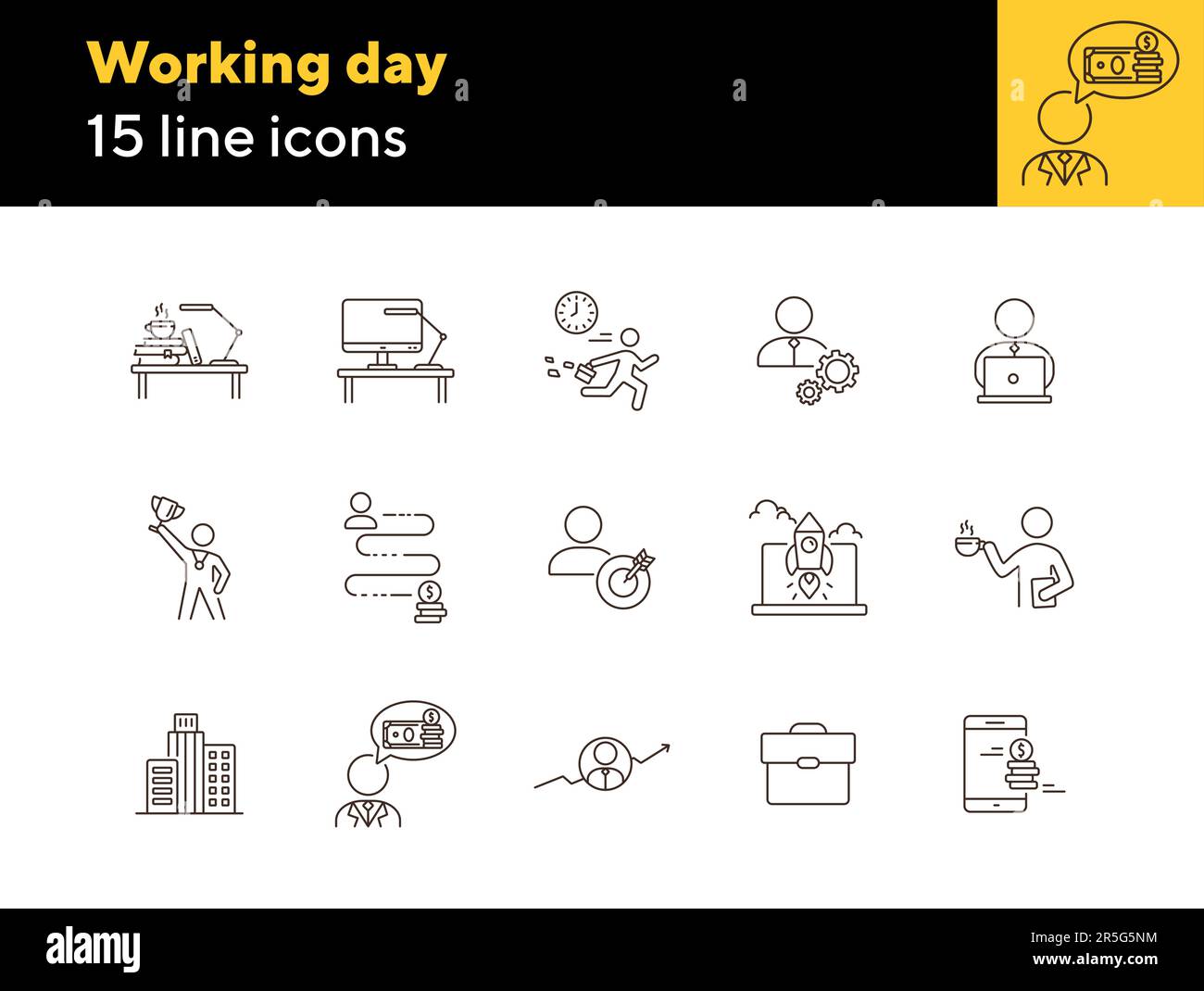 Weekday line icon set hi-res stock photography and images - Alamy