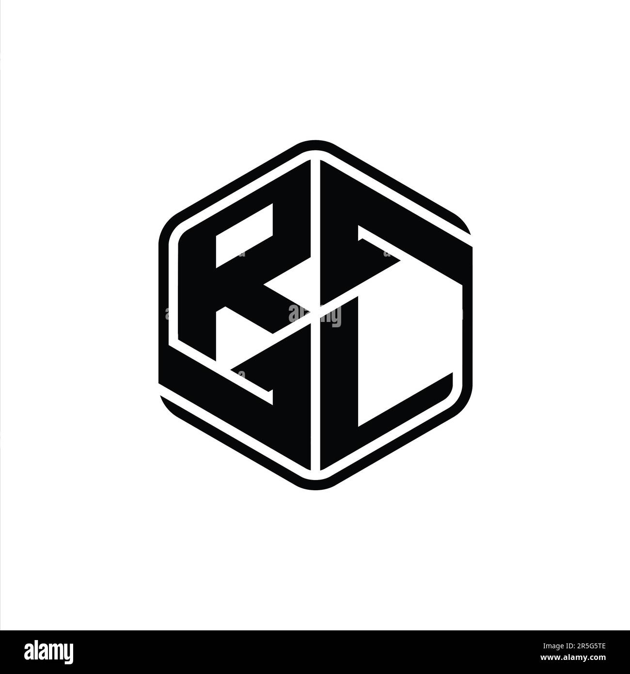 RL Letter Logo monogram hexagon shape with ornament abstract isolated ...