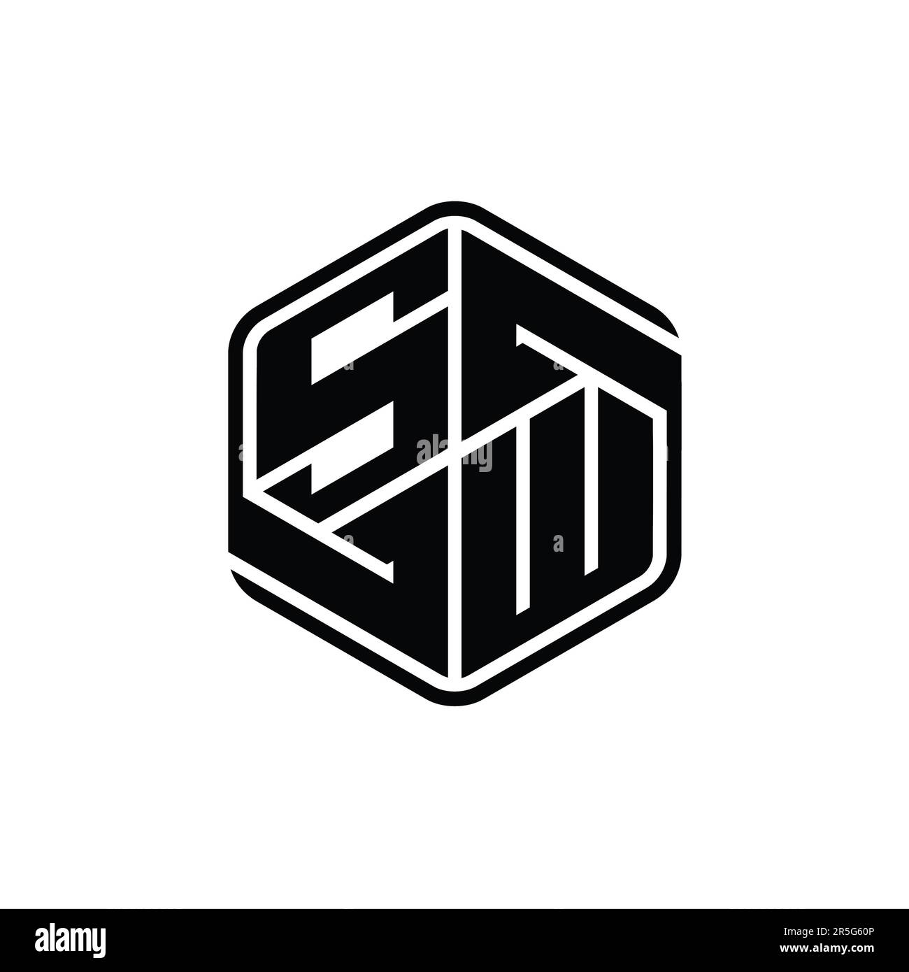 SW Letter Logo monogram hexagon shape with ornament abstract isolated ...