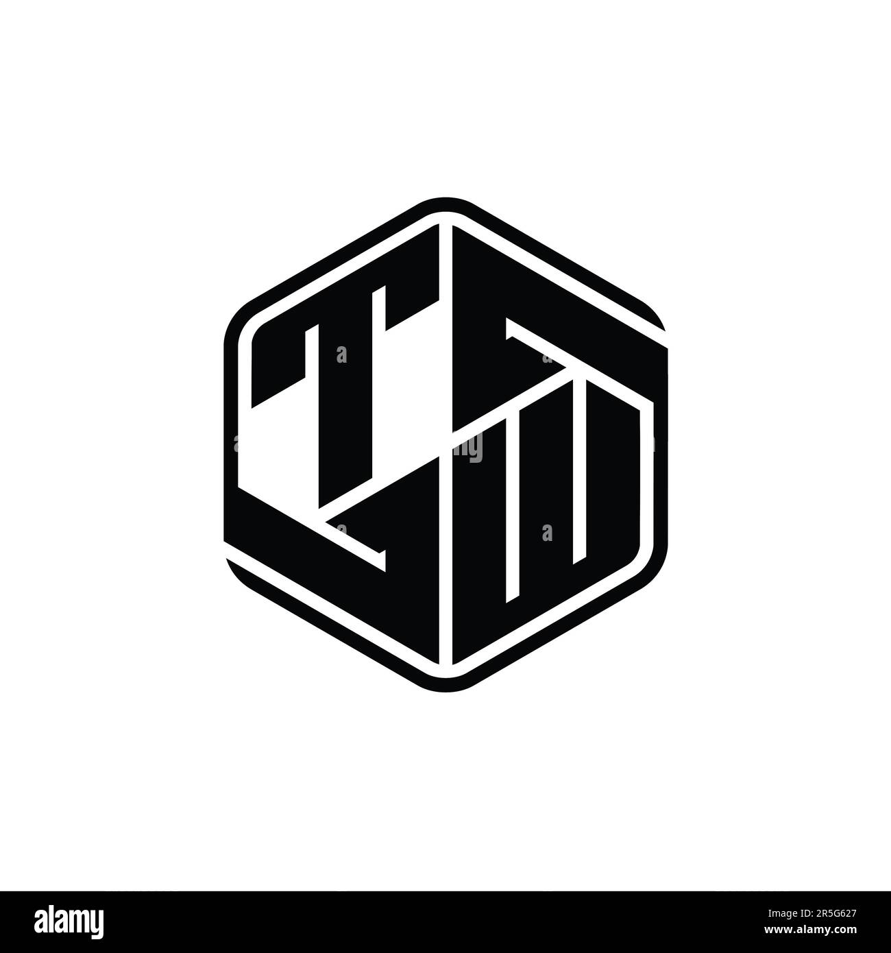 TW Letter Logo monogram hexagon shape with ornament abstract isolated ...