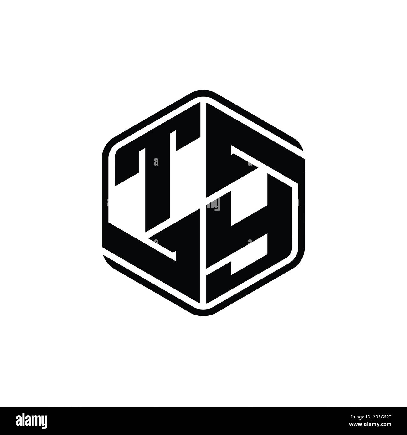 TY Letter Logo monogram hexagon shape with ornament abstract isolated ...