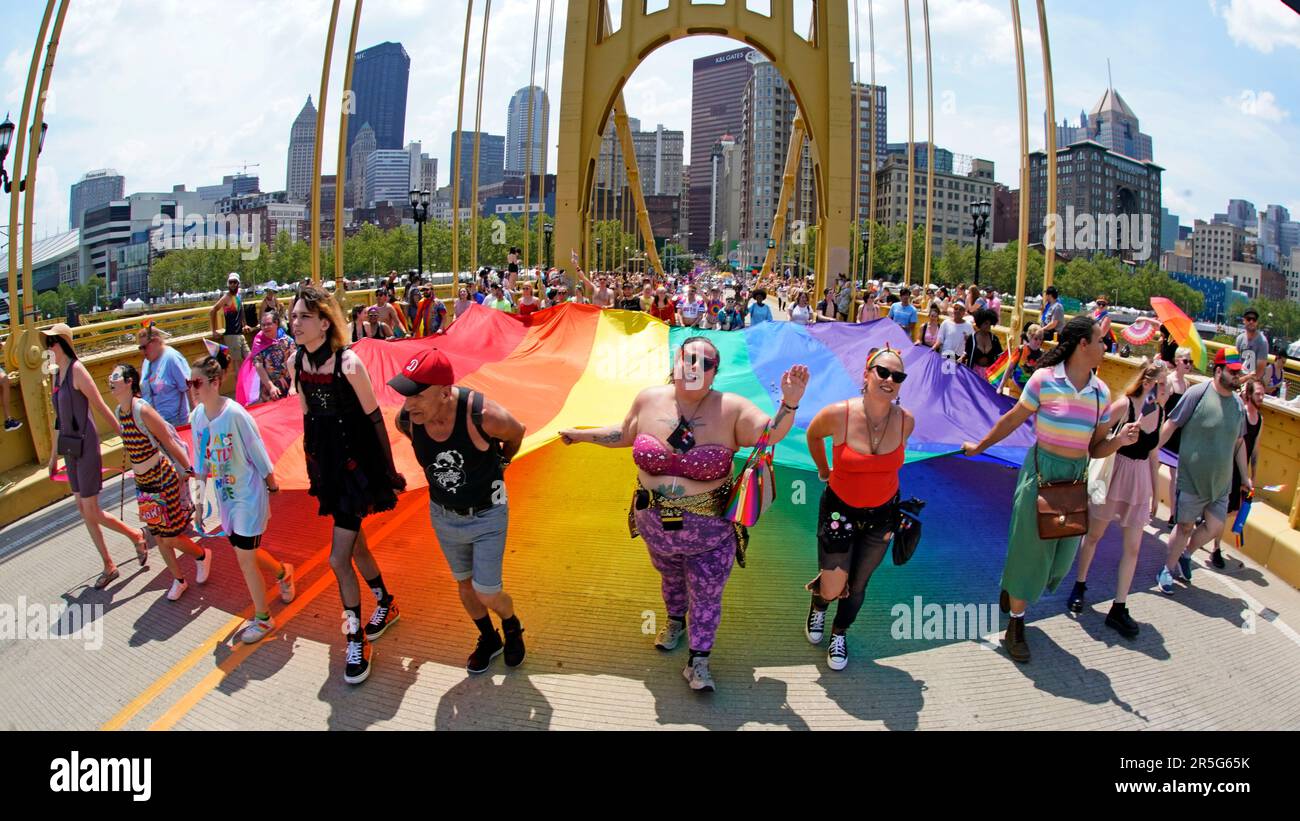 The Pittsburgh Pride parade, celebrating 50 years of Pittsburgh Pride ...