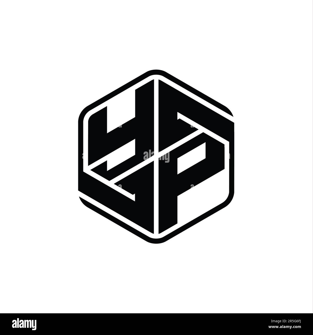YP Letter Logo monogram hexagon shape with ornament abstract isolated ...