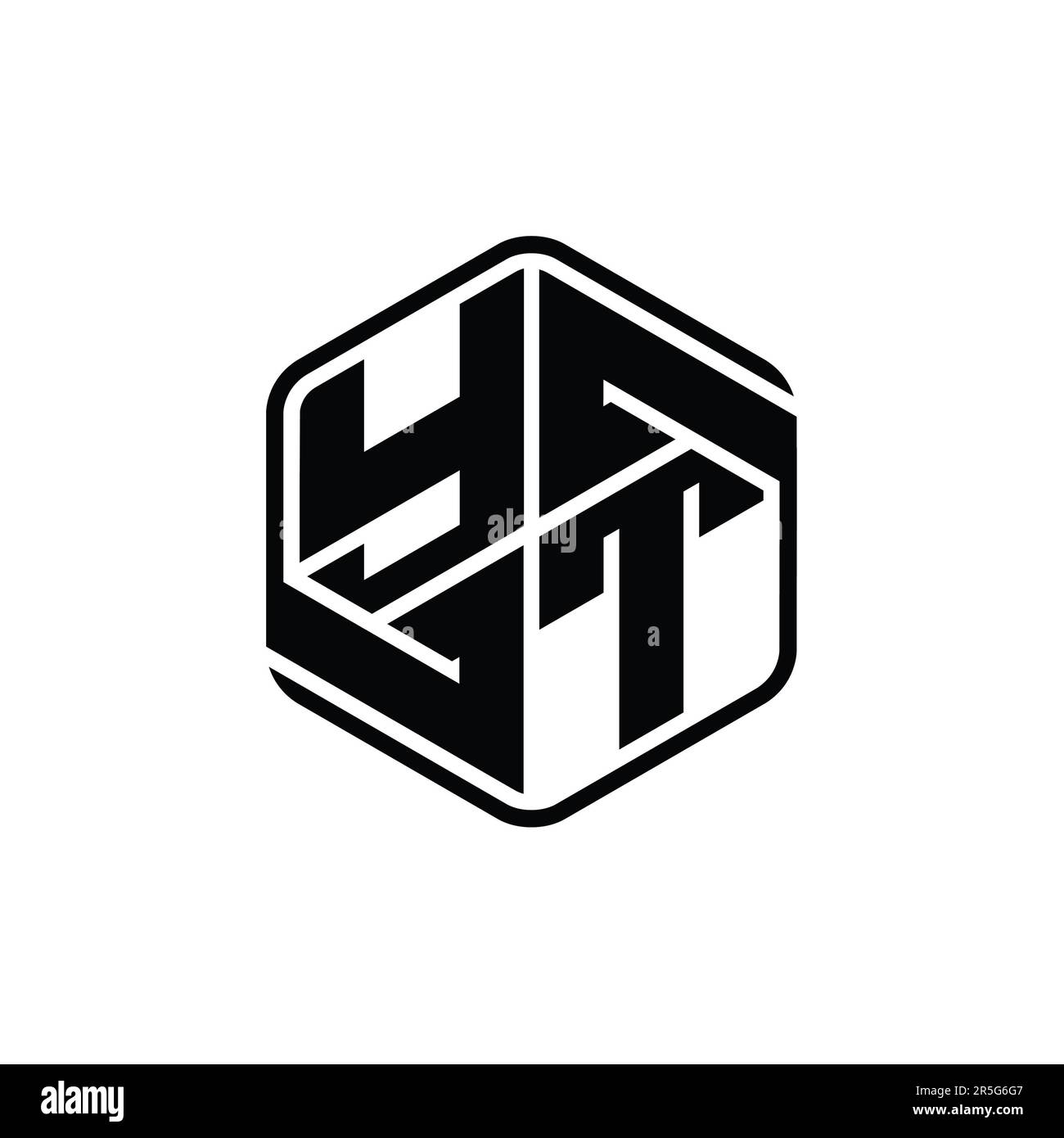YT Letter Logo monogram hexagon shape with ornament abstract isolated ...