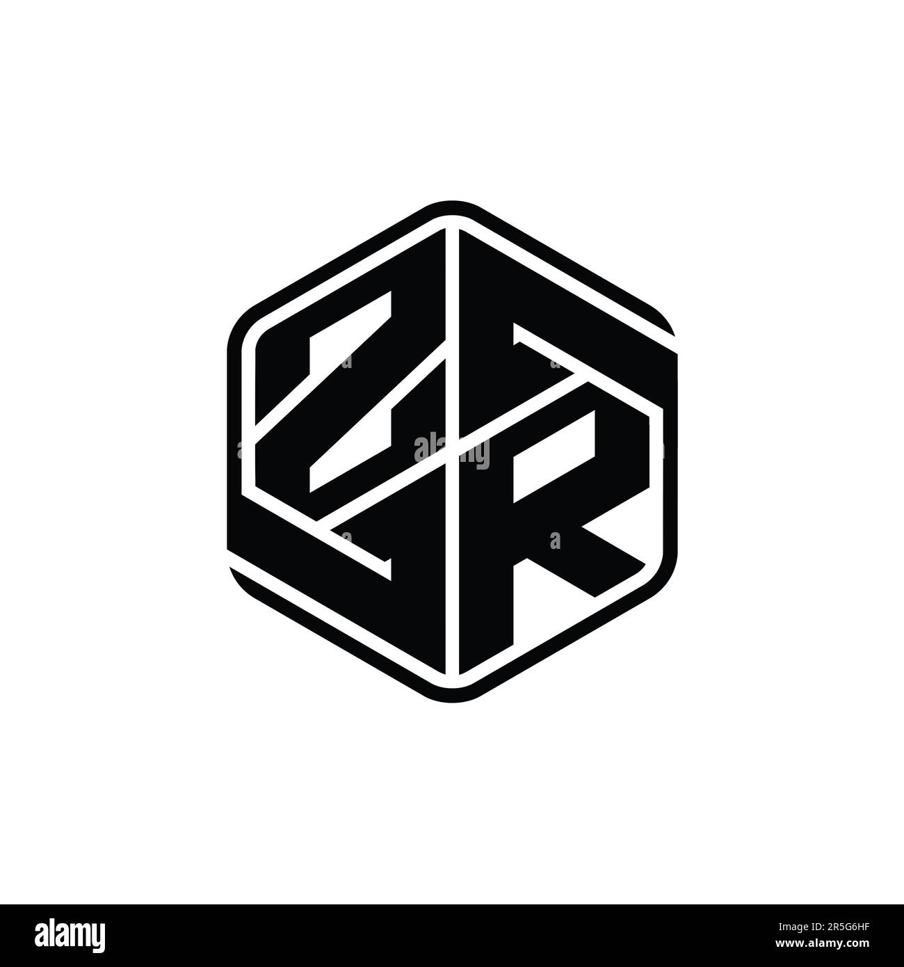 ZR Letter Logo monogram hexagon shape with ornament abstract isolated ... ZR Letter Logo monogram hexagon shape with ornament abstract isolated ...