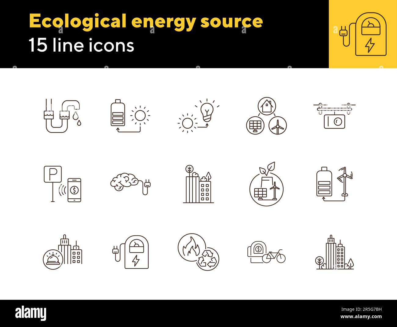 Ecological energy source icons Stock Vector Image & Art - Alamy