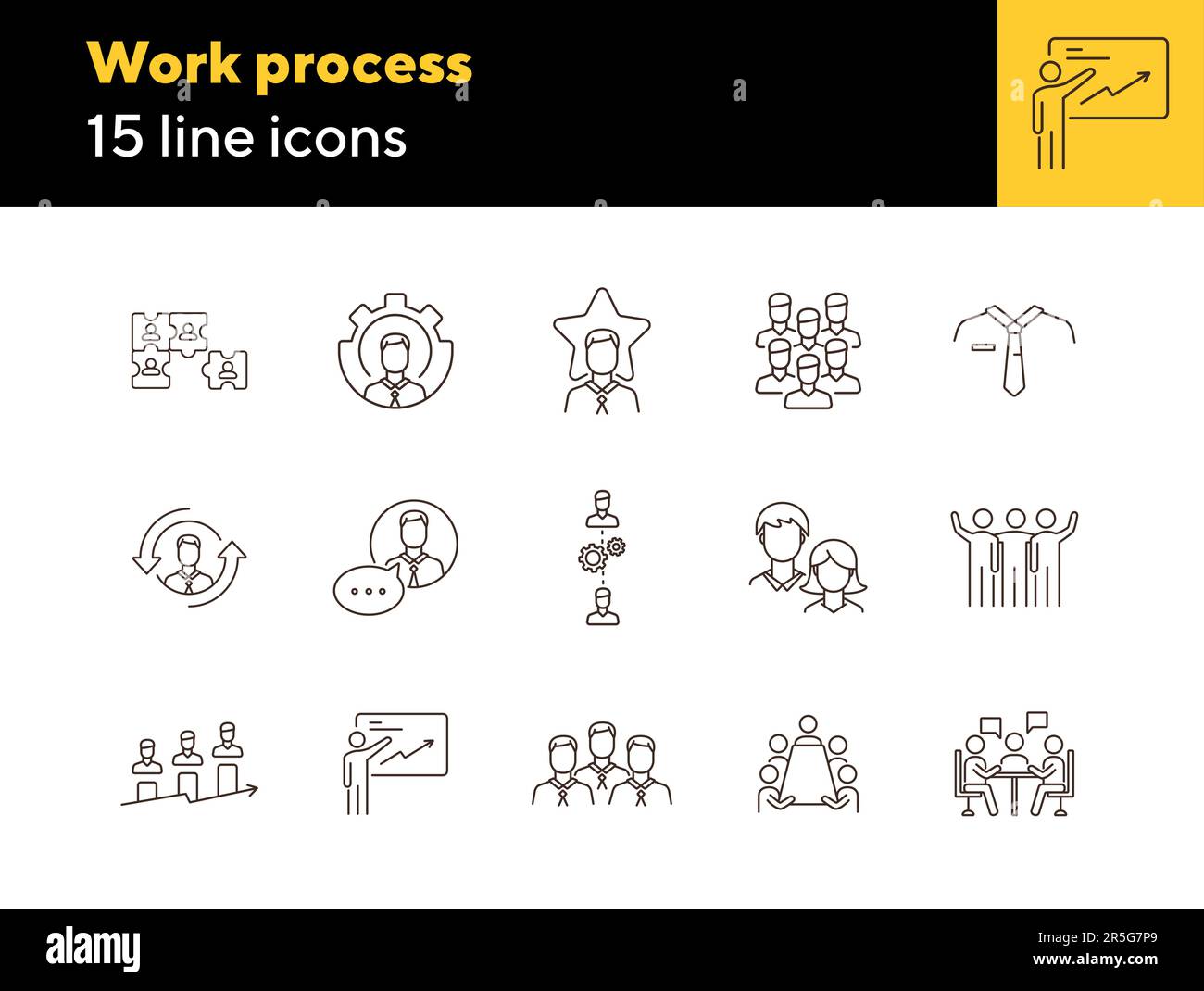 Work process icons Stock Vector Image & Art - Alamy