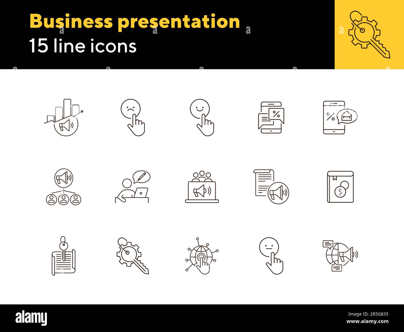 Business presentation icons Stock Vector Image & Art - Alamy