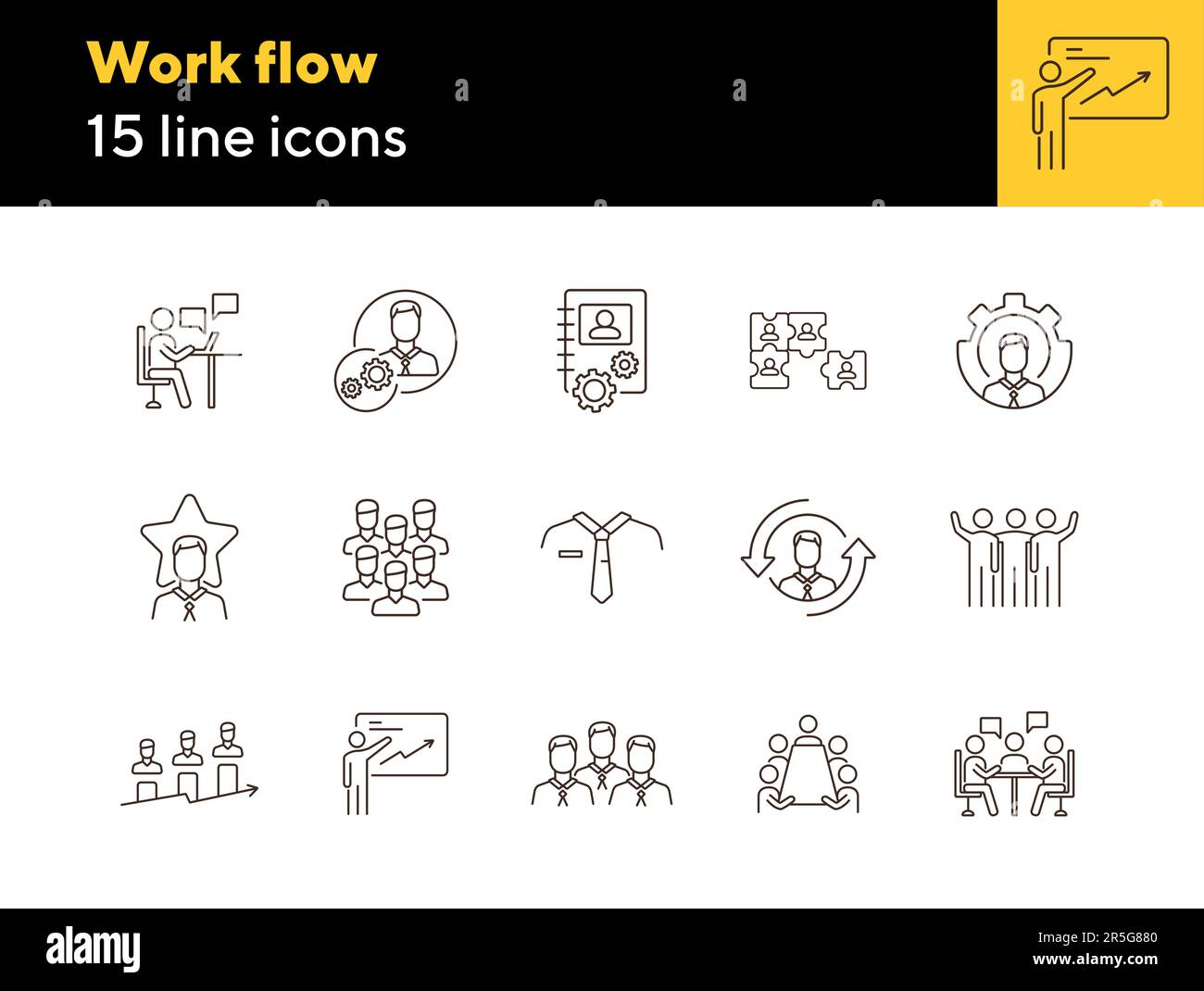 Work flow icons Stock Vector Image & Art - Alamy