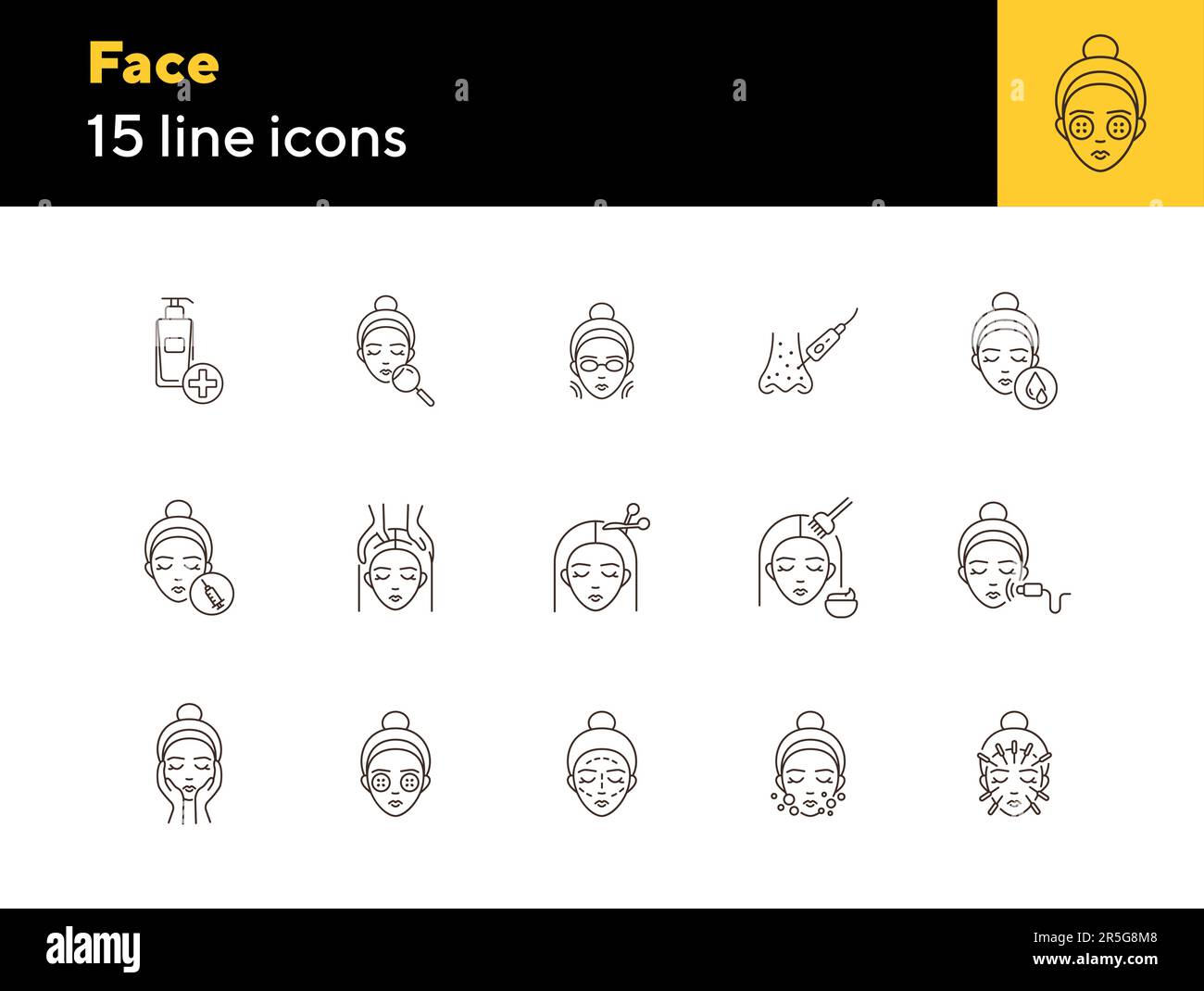 Face line icon set Stock Vector Image & Art - Alamy