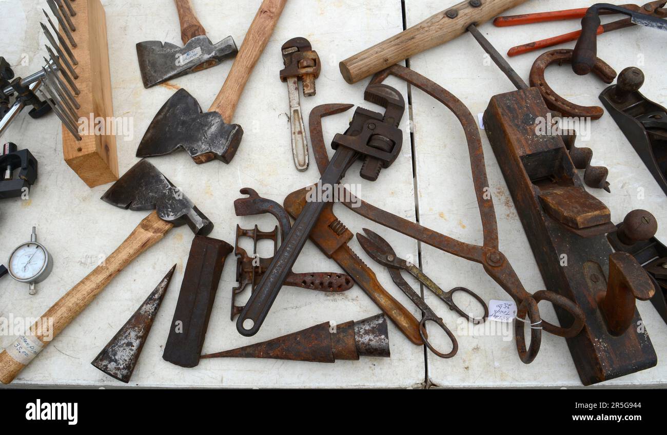 A select on antique tools for sale at an antique sale in Abingdon ...