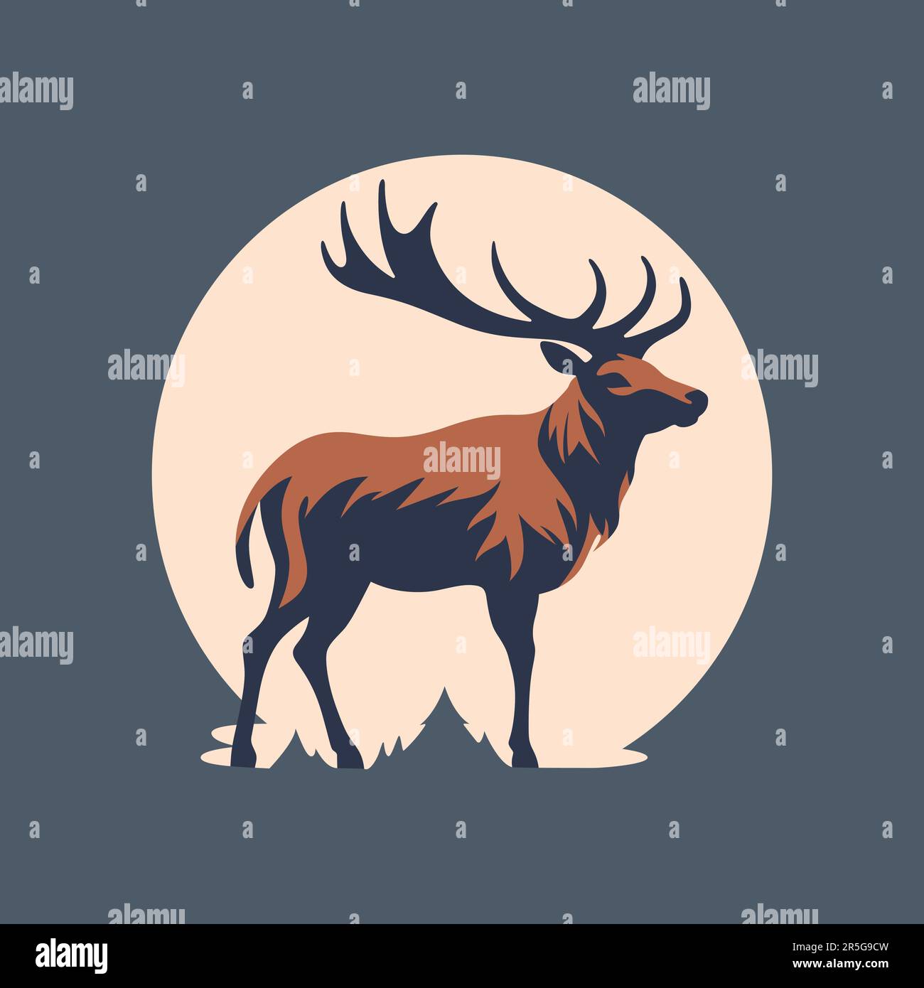 Portrait stag deer in Stock Vector Images - Alamy