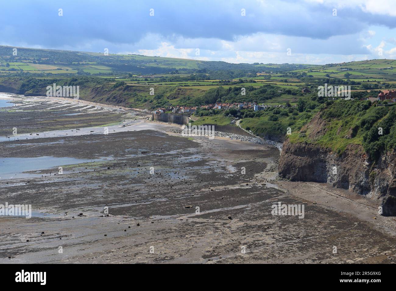 View of the cliffs and the sea from the coastal path between Whitby and ...
