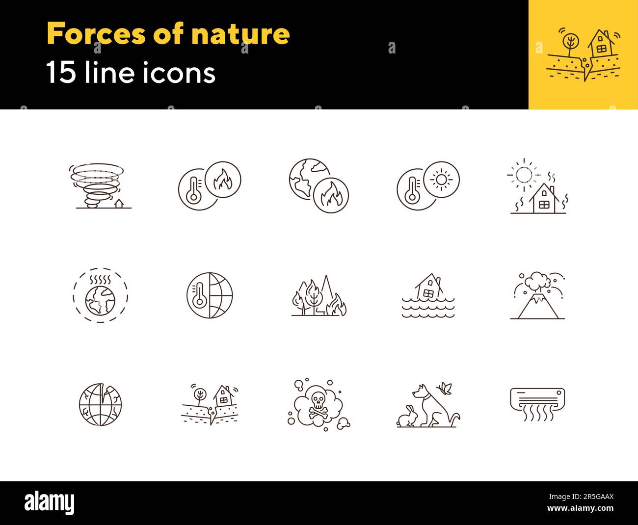 Forces of nature icons Stock Vector Image & Art - Alamy