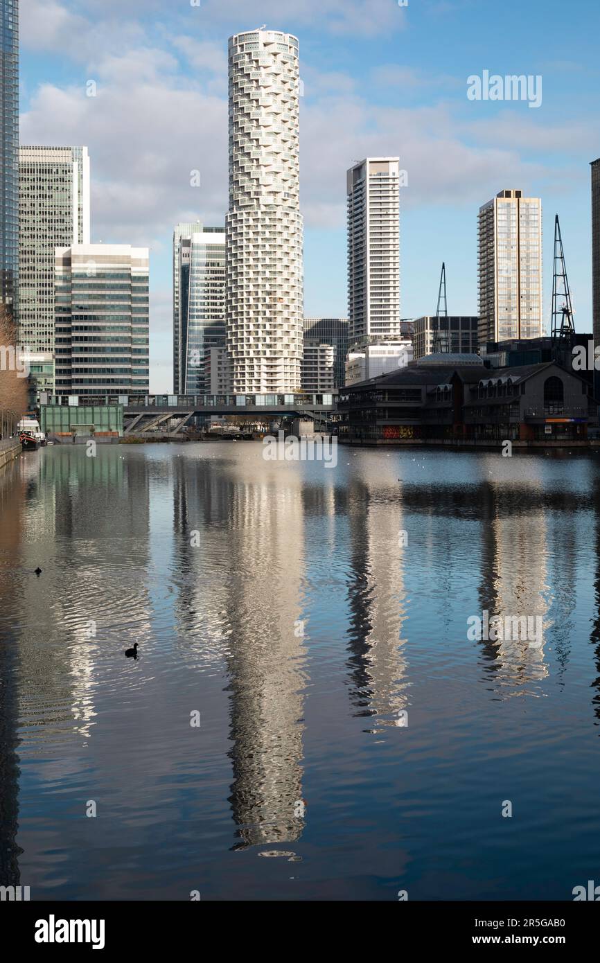 London, UK - November 23 2020: One Park Drive residential building in ...