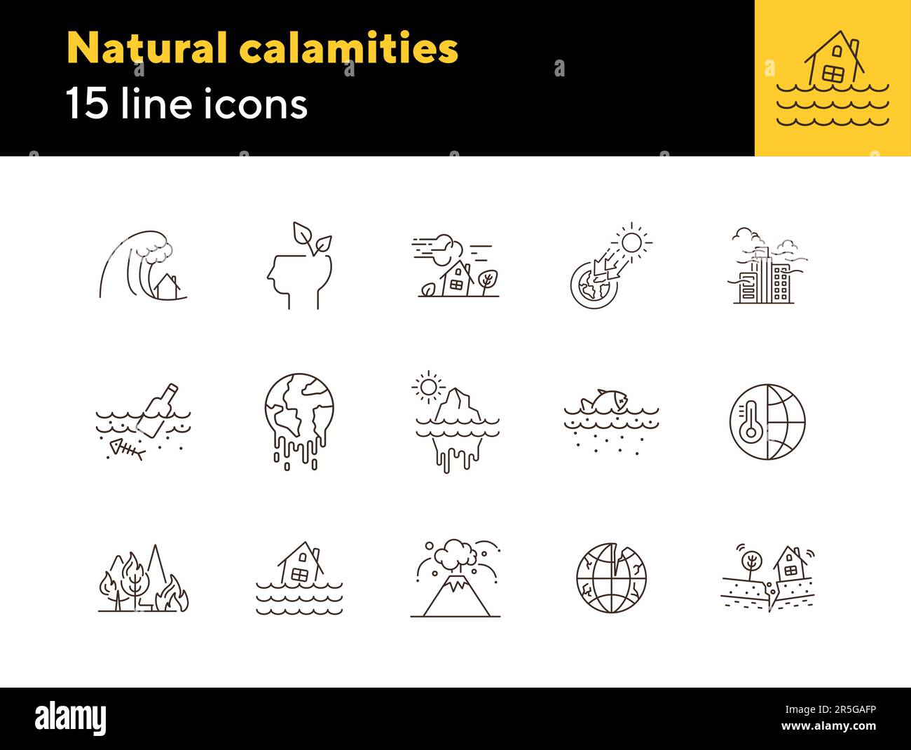 Natural calamities icons Stock Vector Image & Art - Alamy