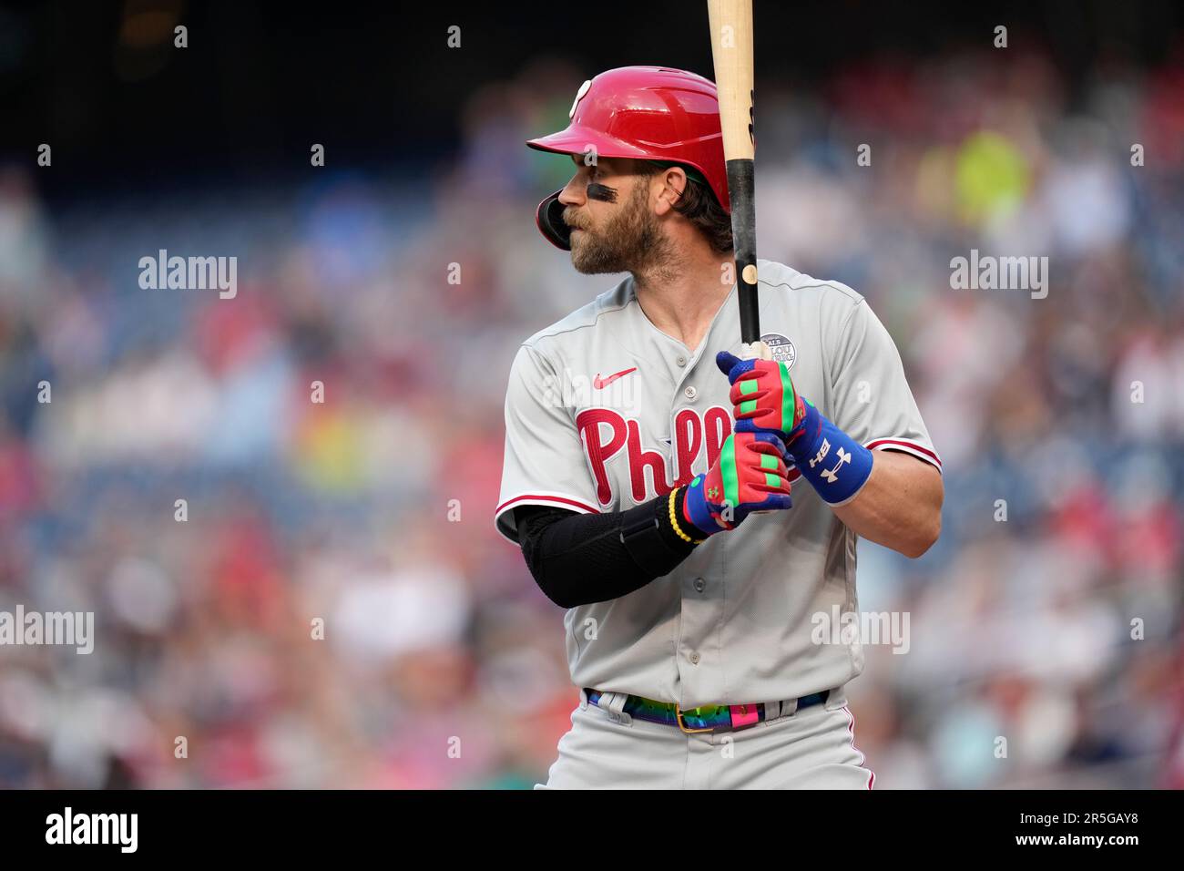 Philadelphia Phillies' Bryce Harper stands in the batter's box during ...