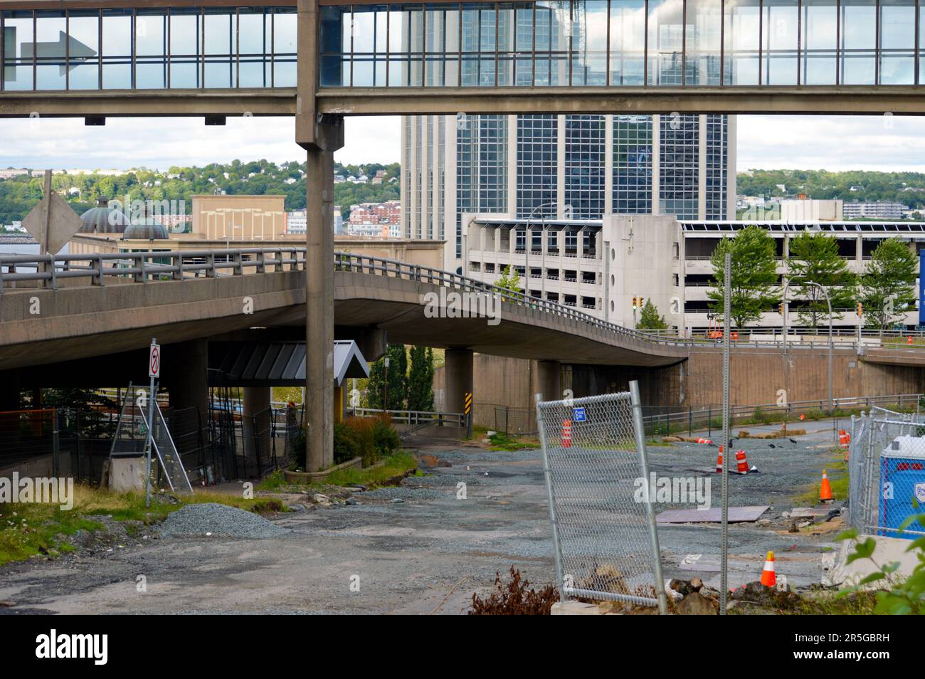 Demolition of the Cogswell Interchange in downtown Halifax, Nova Scotia ...