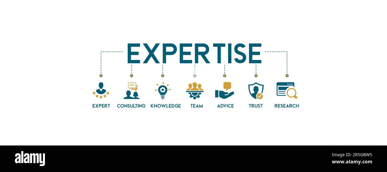 Expertise banner web icon vector illustration concept representing high ...