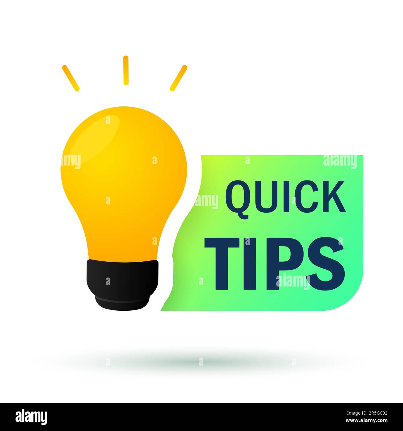 Quick tips banner template with light bulb Stock Vector Image & Art - Alamy