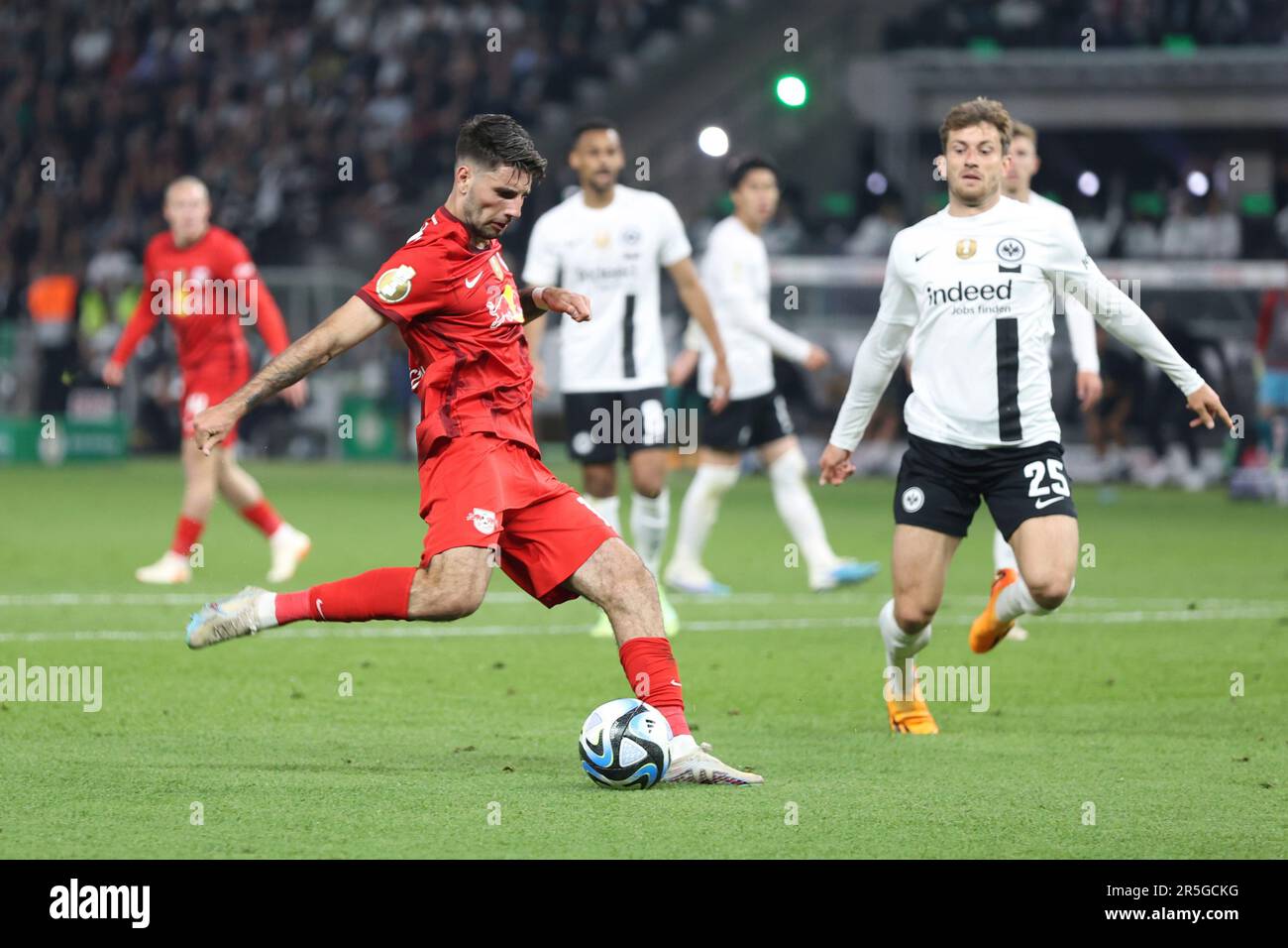 Leipzig's Dominik Szoboszlai scores his side's second goal during the ...